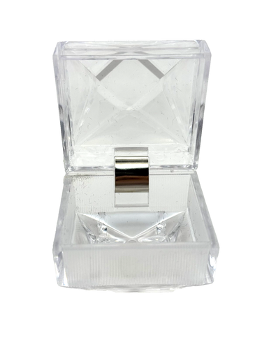 Vintage Noble Lucite Clear Ring Box Presentation Box Hinged Lid | eBay