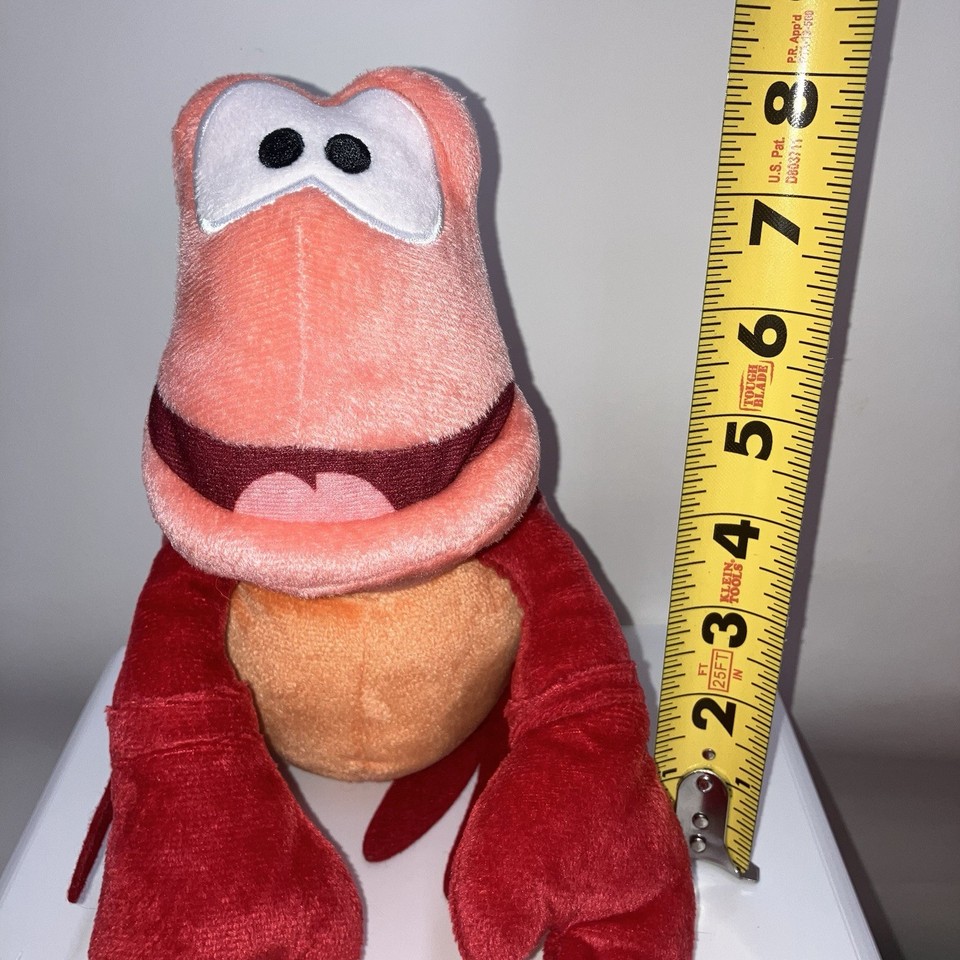 Disney Princess Ariel Sebastian Crab Plush Stuffed Animal Red Little ...