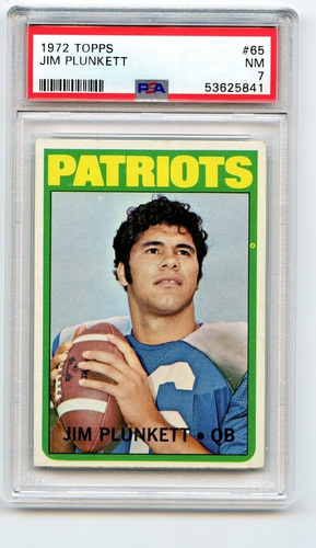 1972 Topps Football Jim Plunkett #65 New England Patriots PSA 7 NM ...