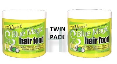 2 X Original BLUE MAGIC HAIR FOOD WHEAT GERM & COCONUT OIL VITAMIN E ...