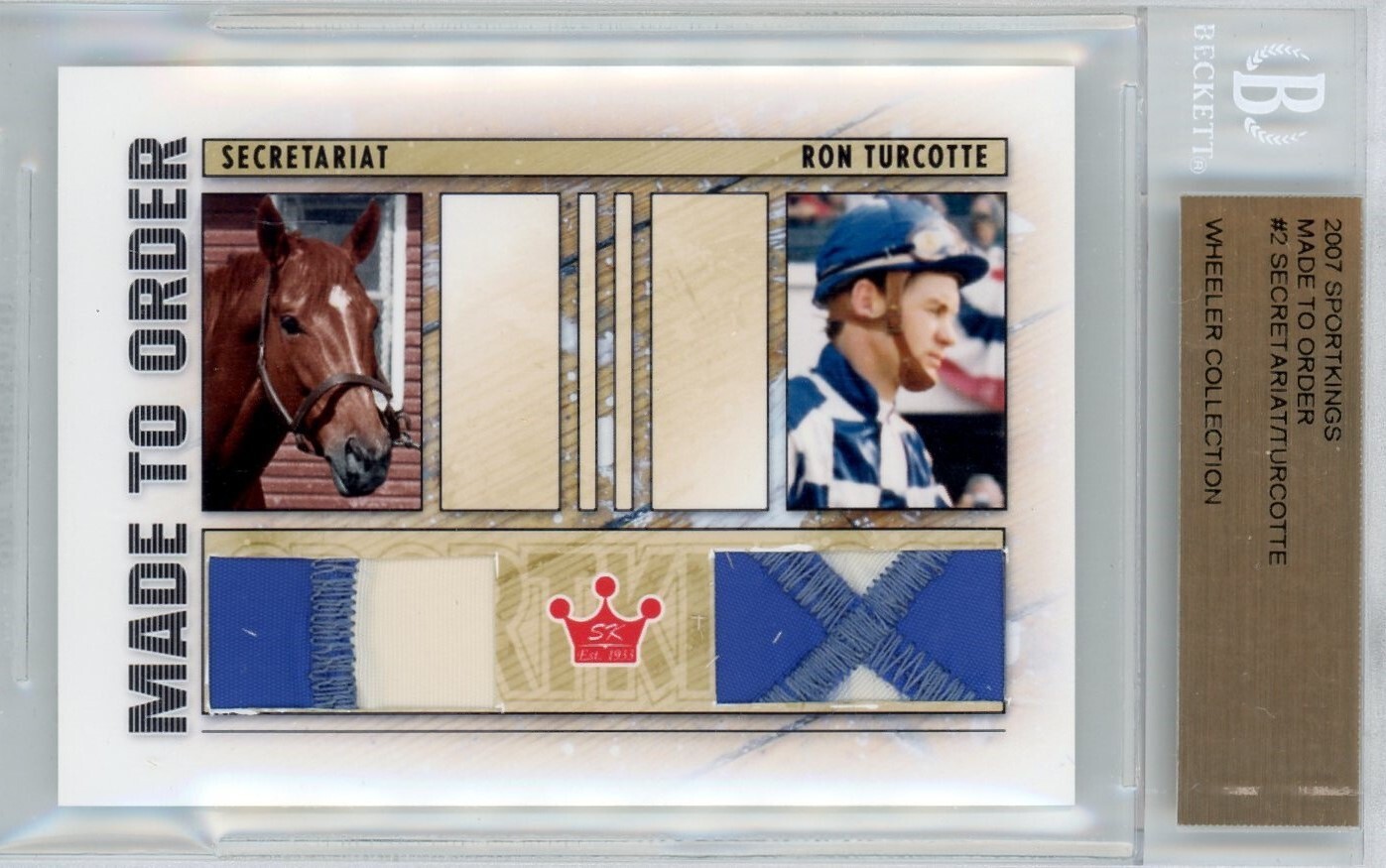2007 SPORTKINGS MADE TO ORDER 1/1 #2 SECRETARIAT & RON TURCOTTE RACE ...