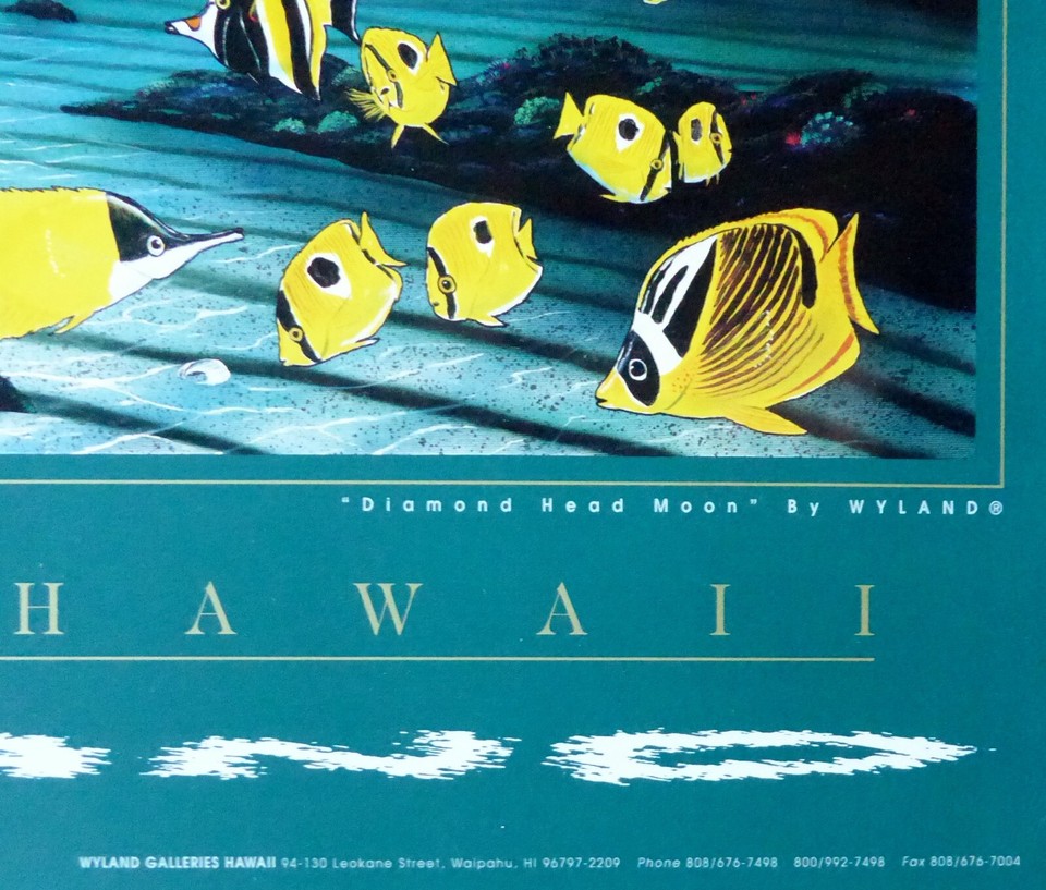Wyland Studios "Forever Hawaii Diamond Head Moon" signed Turtle Reef ...