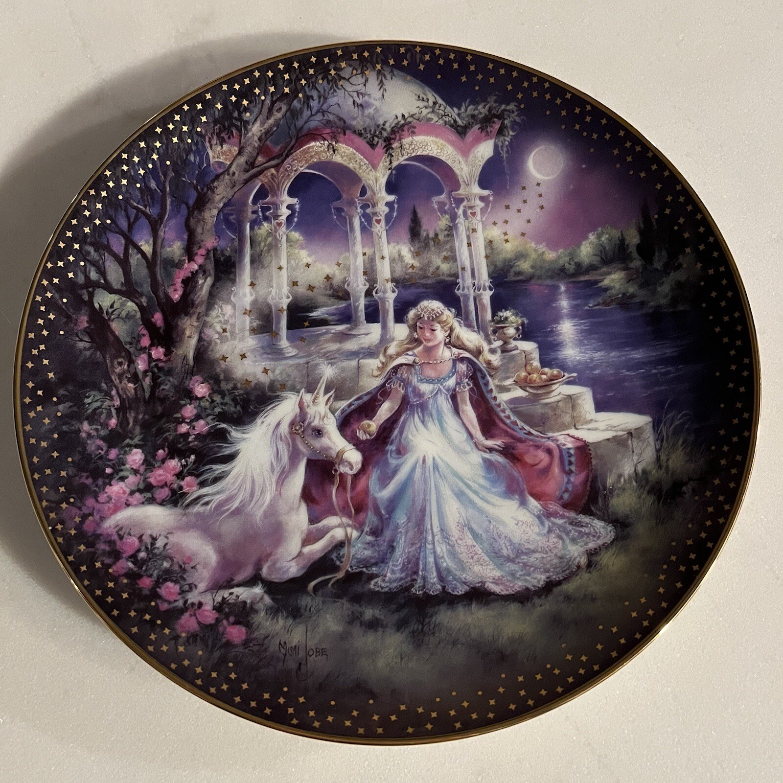 Moonlight Wonder 8" Collectible Plate Unicorn Mimi Jobe Kingdom of ...