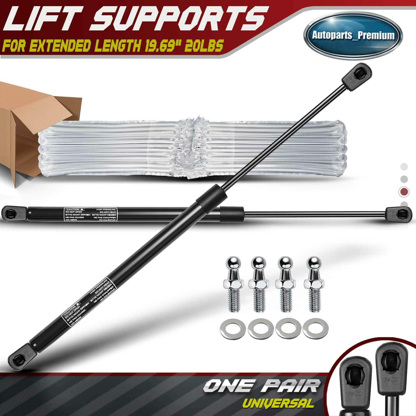 2x Universal Lift Supports Shock Gas Struts w/Spike Extended Length 19. ...