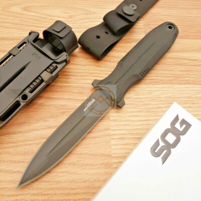 SOG Pentagon FX Fixed-Blade Knife 4.77" CPM S35VN Steel Blade Black G10 ...