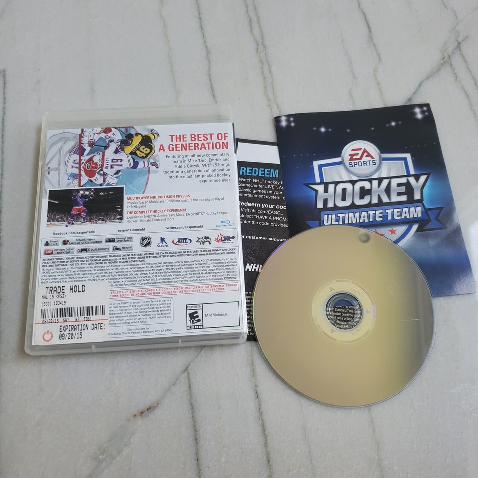 NHL 15 Sony PlayStation 3 PS3 Black Label Disc Case Tested Working ...