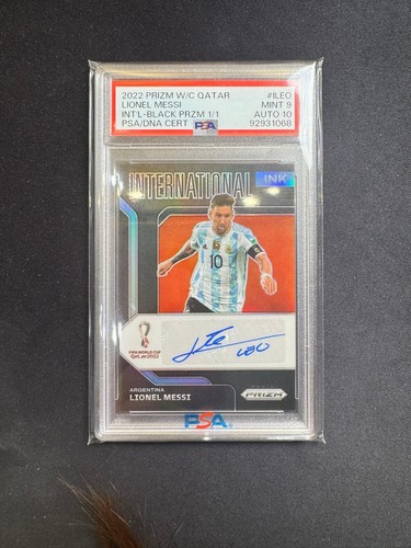 2022 Prizm World Cup International Ink Auto Black Ref 1/1 Lionel Messi ...