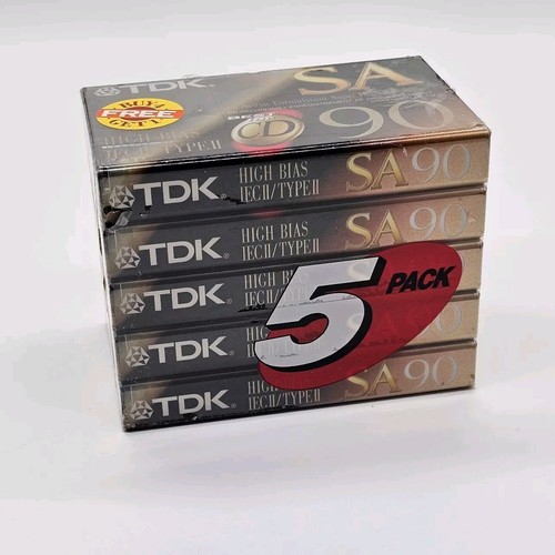 TDK SA90 High Bias CD Cassette Tapes Type II IEC II Lot of 5 Brand New ...