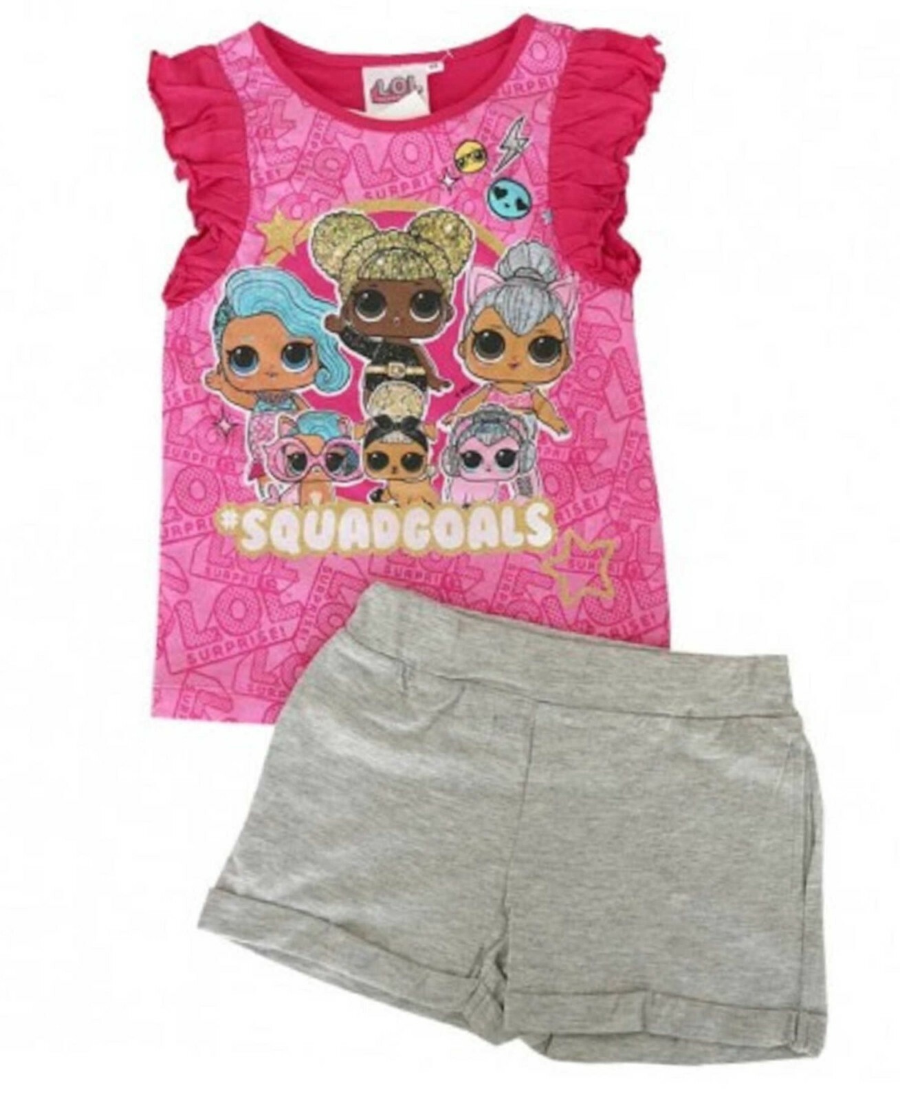 LOL Surprise Girls Short Pyjamas Character Nightwear Top Bottoms 5 upto ...