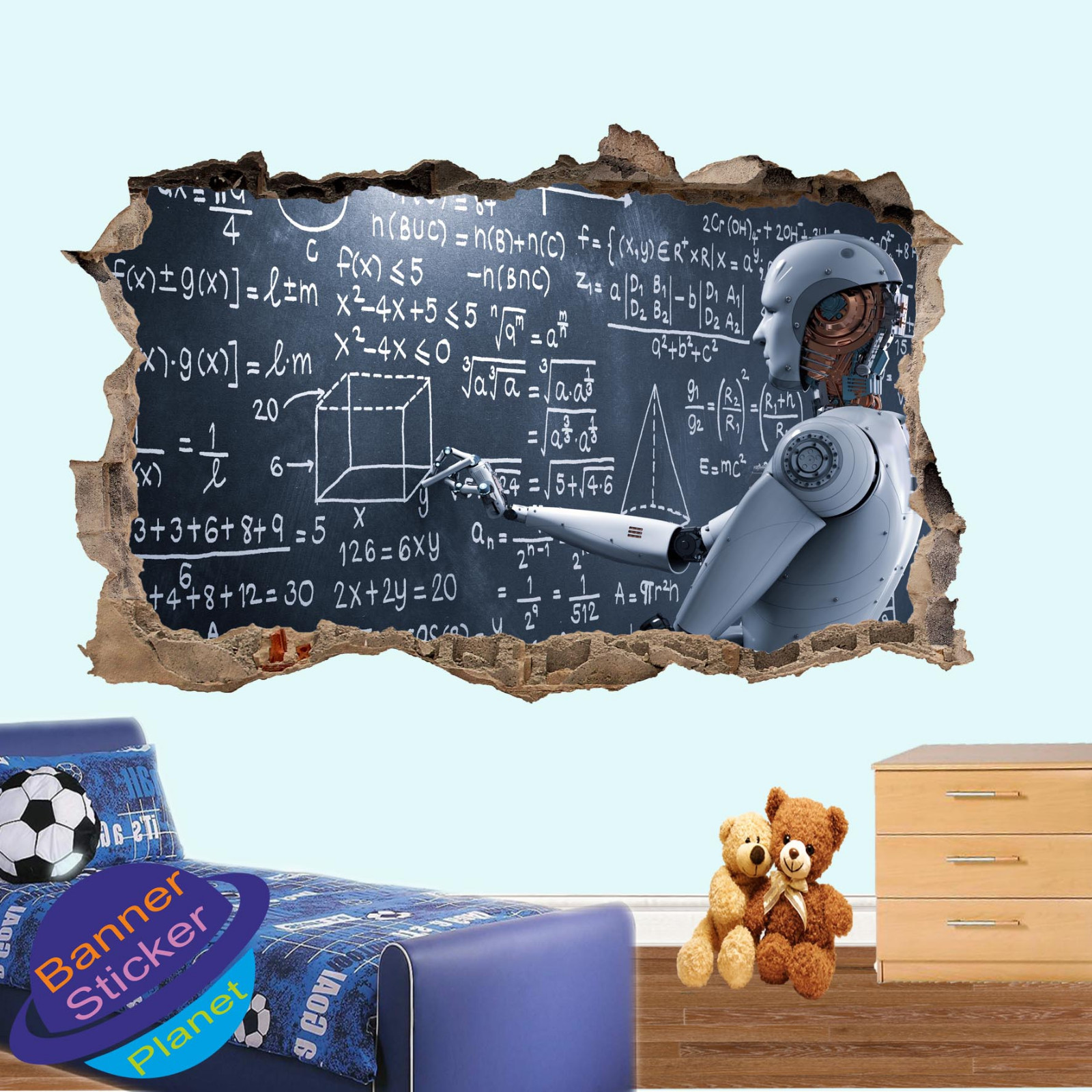 ARTIFICIAL INTELLIGENCE ROBOT WALL STICKERS 3D ART POSTER MURAL DECAL ...