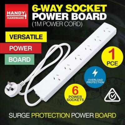 Power Board 6-Way 1 Meter Cord | eBay Australia