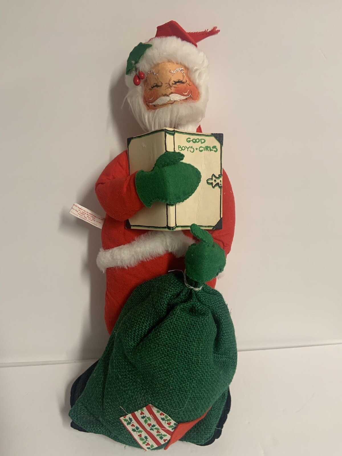 1963 Vintage ANNALEE SANTA CLAUS Naughty Nice List Christmas Large 17 ...