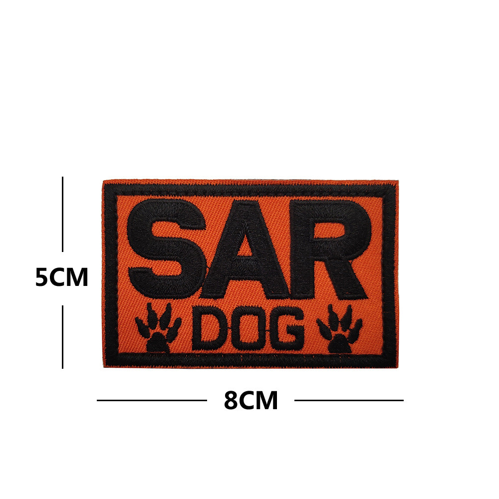 2 PC Embroidery Search and Rescue SAR Service Dog Hook Loop Patch ...