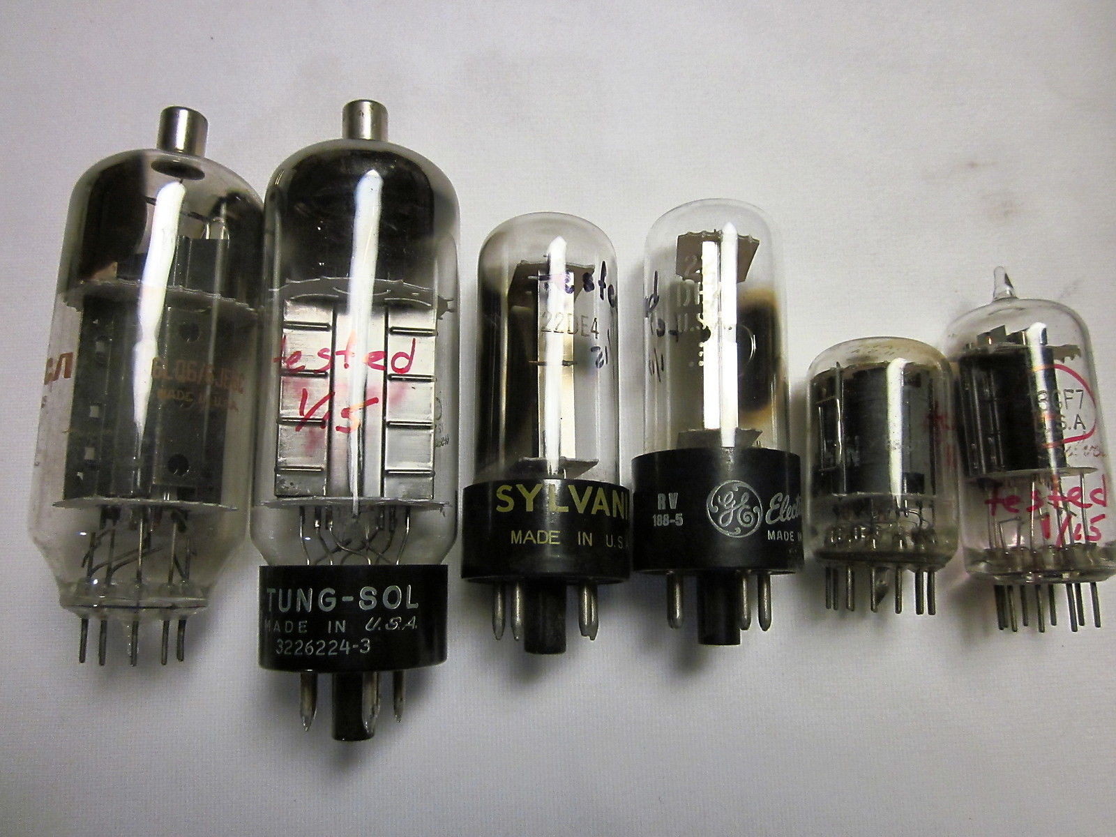 GOOD Used Radio/TV/Amplifier/Audio/phono/CB tubes 6JE6C, 6BX7GT, 24 ...