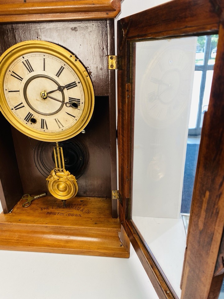 Beautiful Antique Ingraham Mantle/ Parlor Clock Runs | eBay