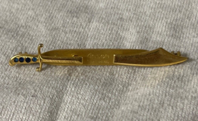 Scimitar Saracen Sword Vintage FOLDING ANSON Tie Bar Clip long broad ...
