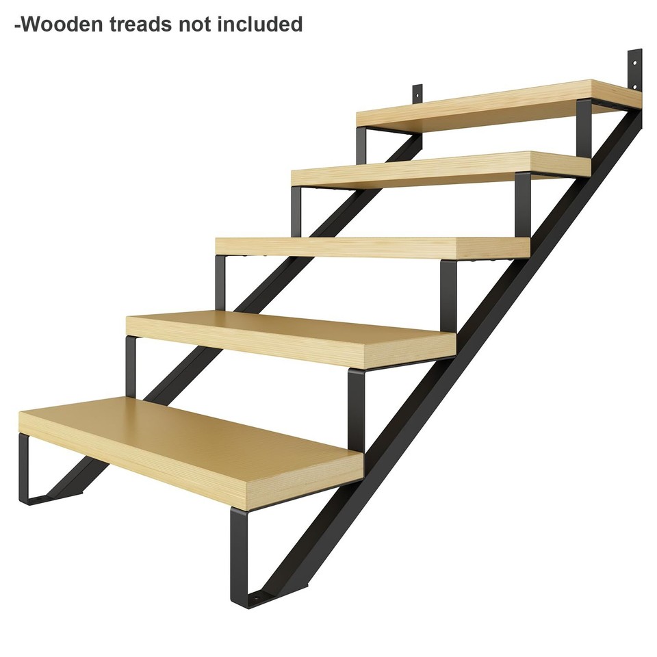 DIYHD Powder Coated Black Steel Stair Riser Step Stair Stringer | eBay