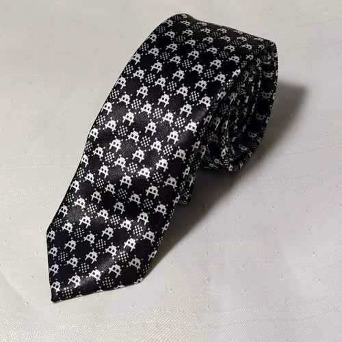 Black Tie Geek ~ Skinny Black Tie ~ Arcade Game / Space Invaders ~ 58"L ...