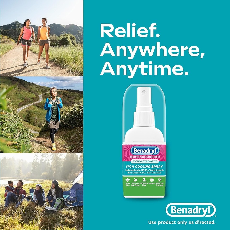 Travel-Ready Itch Relief Spray - Extra Strength for Ages 2 and Up - 2 ...