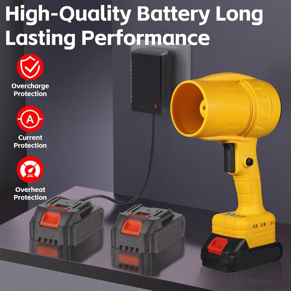 Portable Handheld Hurricane Air Blower Rechargeable High Power Yellow ...