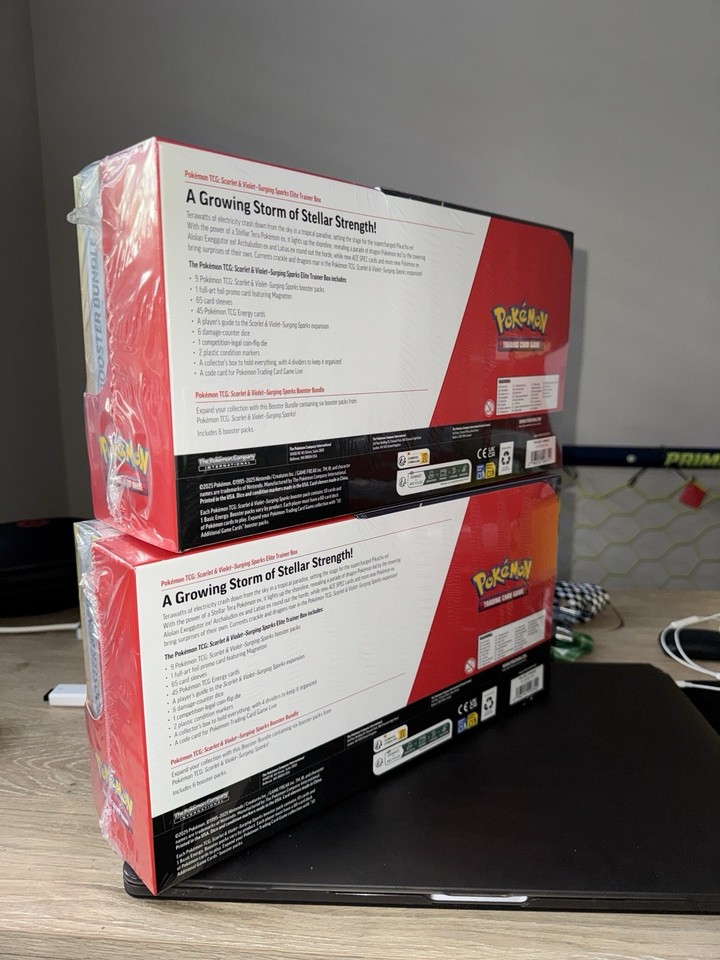 Pokemon TCG Surging Sparks ETB + Booster Bundle Costco Pack Sealed *Lot ...