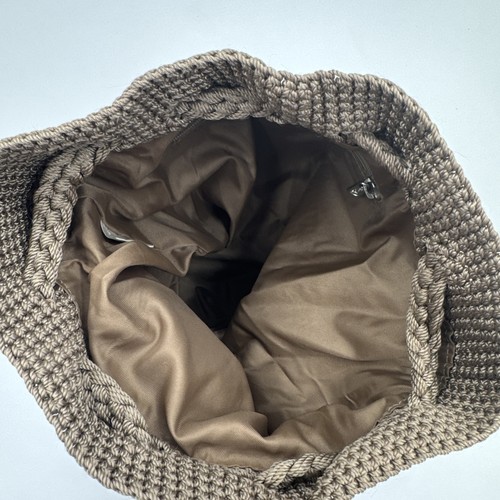 The Sak Brown Crochet Backpack Bucket Bag Drawstring Purse- Great ...