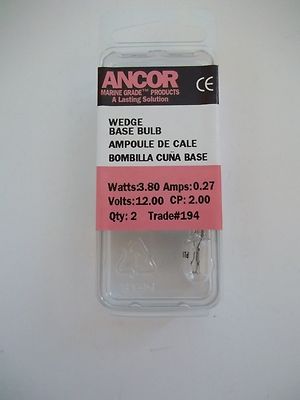 2 Pack of Genuine Ancor Brand 12 V, 3.80 Watt Light Bulbs part #520194 ...
