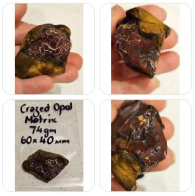 Yowah Crazed Opal Matrix 74gms / 370 Carats Boulder Queensland Wavy H1 ...