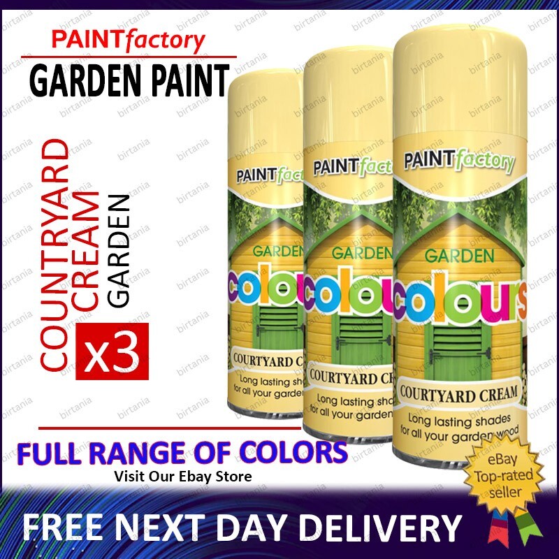 Cream Courtyard Spray Paint Aerosol Outdoor Garden Wood Metal Plastic 1 ...