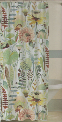 Art House Zebedee Seaglass Fabric Shower Curtain Multicolor 72"x72 ...
