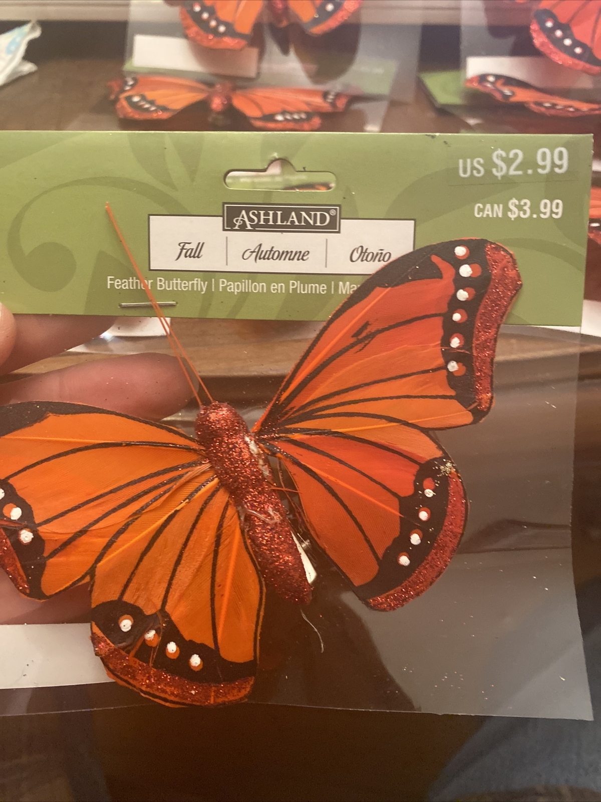 Ashland Fall Feather Butterfly Lot of 8 NEW Orange w/Sparkle ...