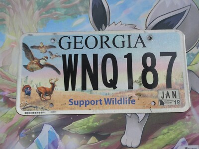 2019 Georgia Deer License Plate GA WNQ187 Turkey Bobwhite Quail Support ...