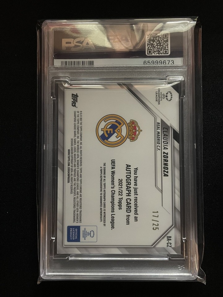 2021-22 Claudia Zornoza Orange Wave RC Auto Topps Chrome UEFA Women's CL PSA 10 | eBay
