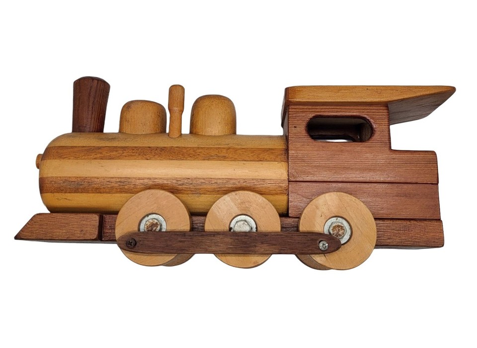 Vintage Large Handmade Wood Steam Engine Train 13 x 5 | eBay