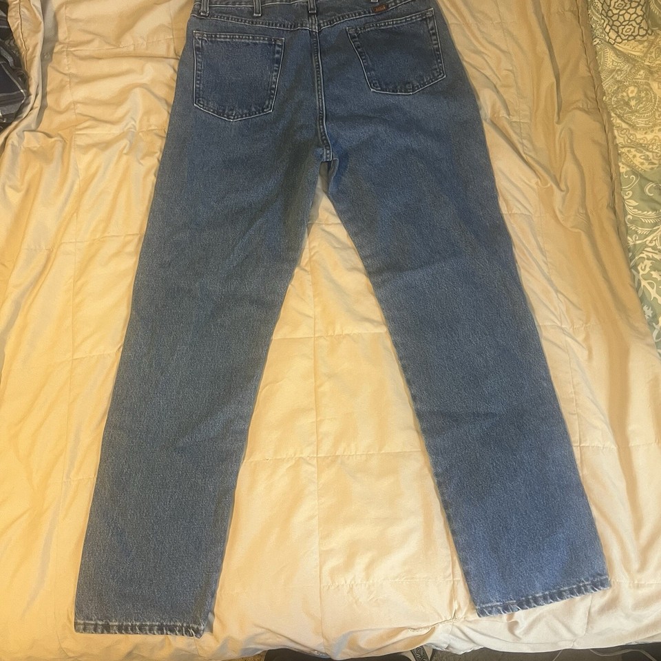 90s Vintage Rustler Retro Blue Denim Straight Fit Jeans Men’s 36x34 ...