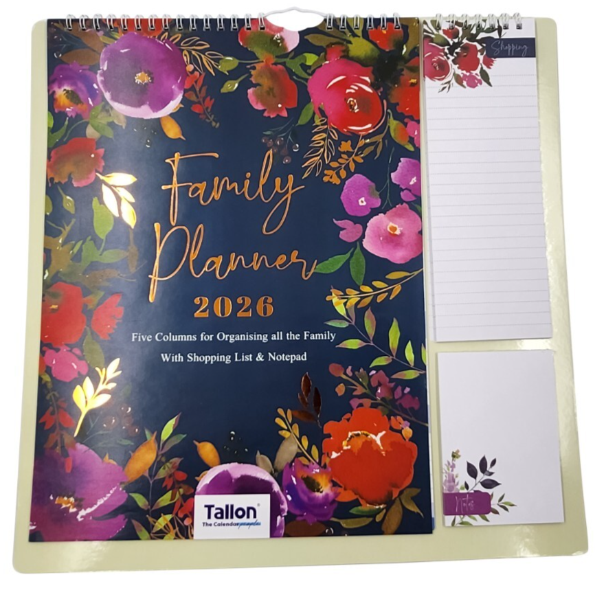 2026 Family Planner 5 Column Calendar Wall Organiser Shopping List ...
