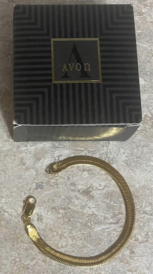 NOS VINTAGE 1994 CLASSIC HERRINGBONE BRACELET BY AVON SIZE SMALL FREE ...