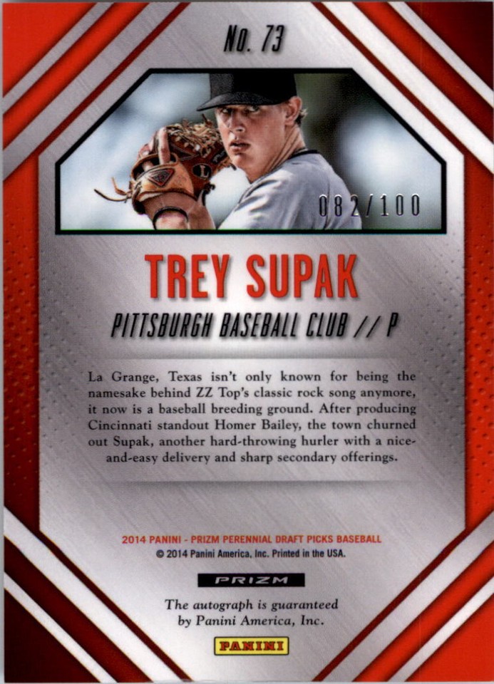 2014 Panini Prizm Perennial Draft Picks Prospect Signature Prizms Red ...