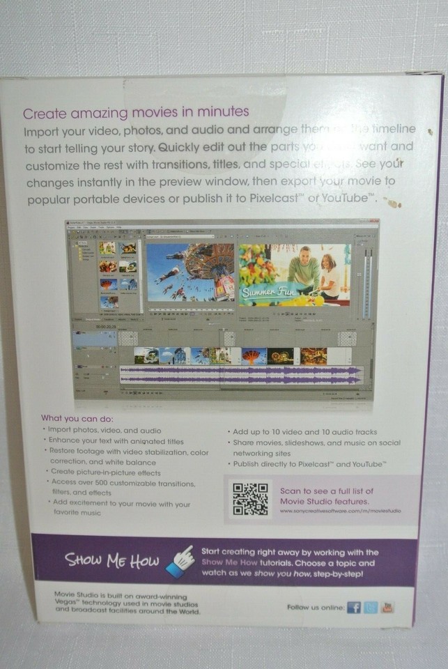NEW- Sony Movie Studio - version 11- Audio/Video Authoring 855309676124 ...