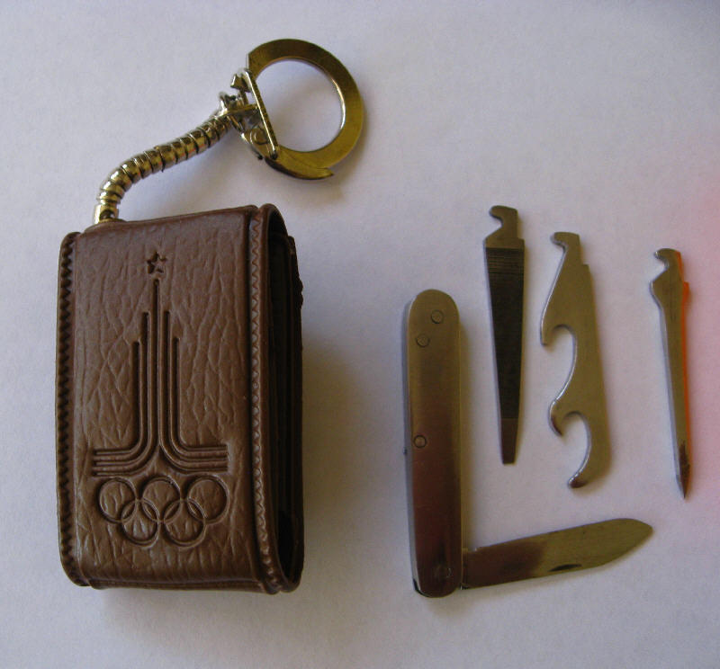 MOSCOW 1980 OLYMPIC - Key-chain souvenir folding knife manicure & more ...