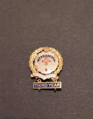 Vintage Baptist Pin Second and Third Year Pin Enamel Cross Crown Gold ...