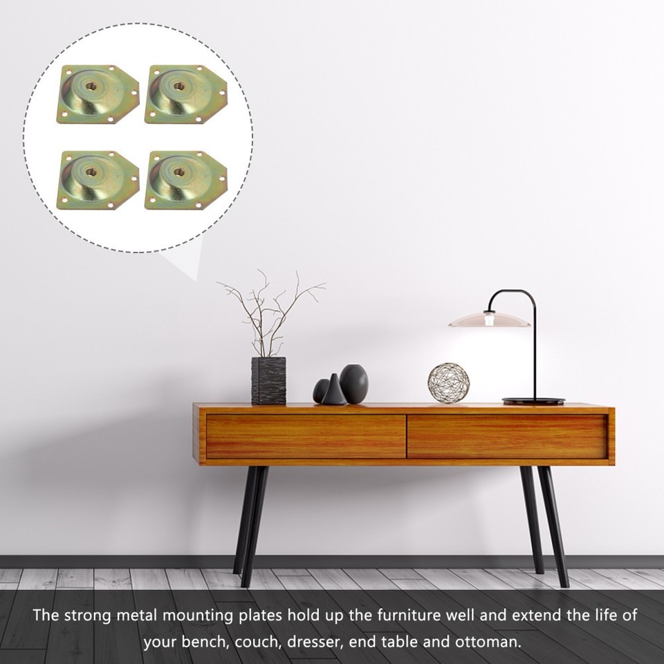4 Pcs Nut Set Sofa Leg Bracket Mounting Plate Angled Table Plates ...