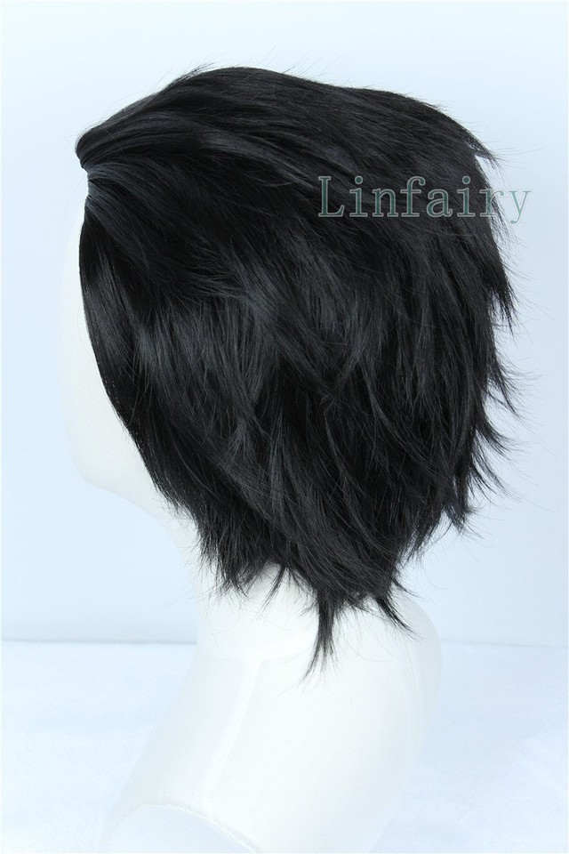 Short Black Cosplay Wig Halloween Slicked back Costume Wig for Men | eBay