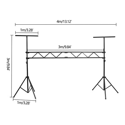 9.84FT Portable DJ Lighting Truss / Stand with T-Bar Trussing Stage ...