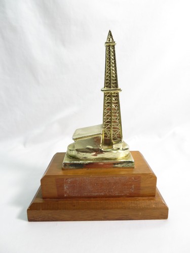 Vintage Metal Oil Derrick Pump Trophy Topper, Hot Rod Hood Ornament ...