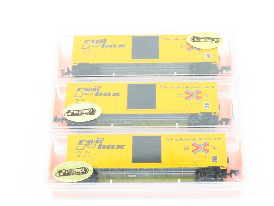 LOT of 9 N Scale Roundhouse 8251 RBOX Railbox Single Door Box Cars | eBay
