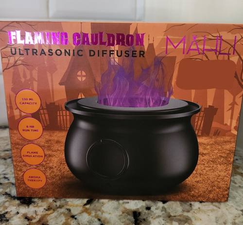 NIB Halloween Flaming Cauldron Ultrasonic Diffuser by Mahli-Viral 2024 ...