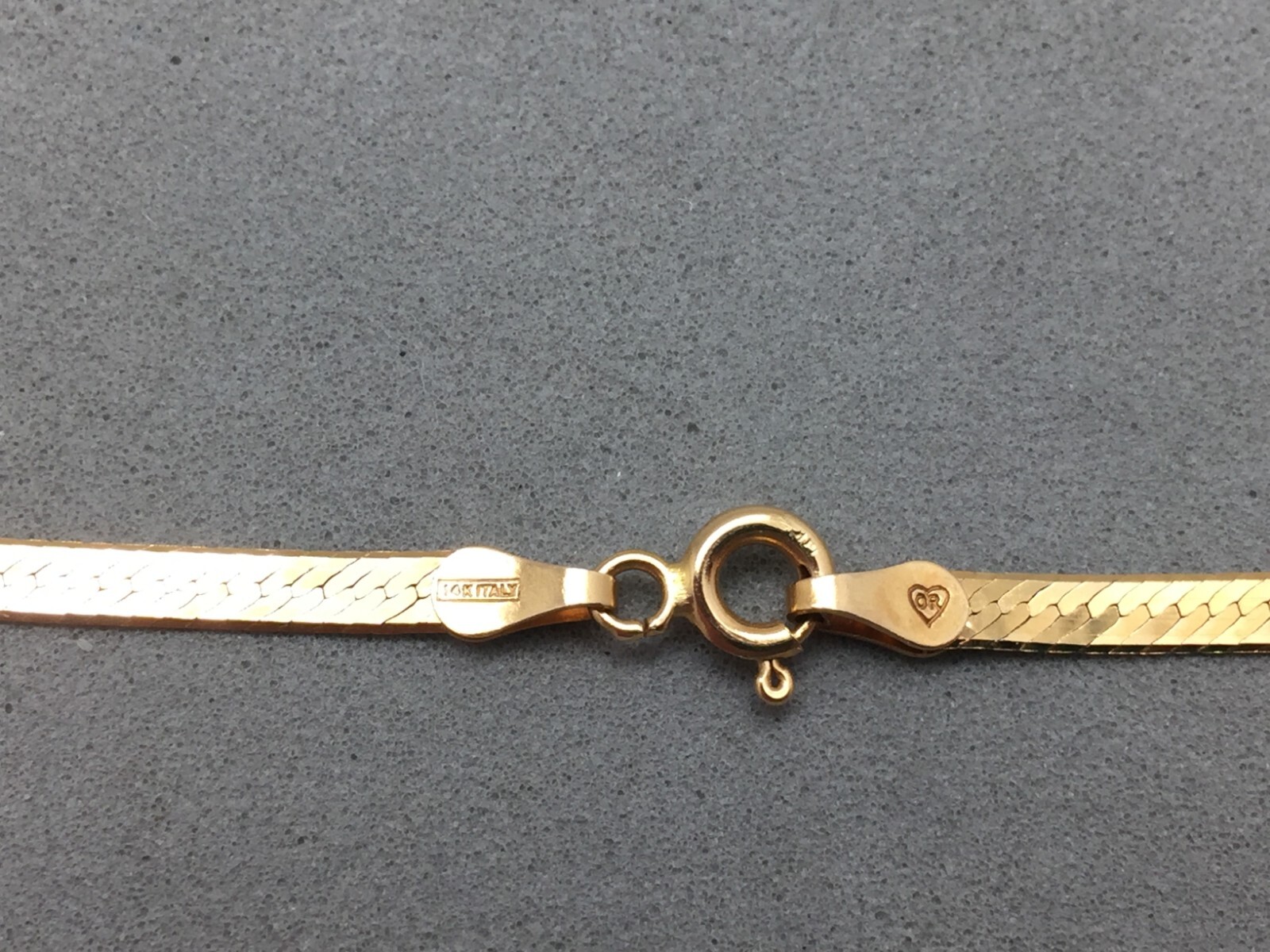 14K Yellow Gold Herringbone "V" Chain Necklace 18" 3mm Wide 4.4 Gram ...