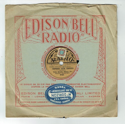 78T 20cm Orch. Dirct. Georges BAILLY - ORPHEE AUX ENFERS Edison Bell ...
