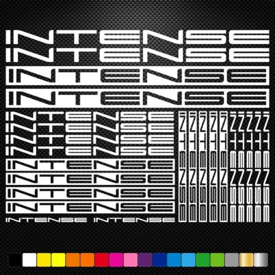 INTENSE - 24 Vinyl Decals Stickers Sheet Bike Frame Cycle Cycling ...